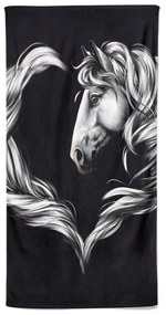 Osuška Horse heart white (Velikost osušky: 100x170cm)