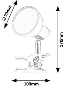 Rabalux NOAH LED lampička s klipem 5W | 360lm | 3000K - černá