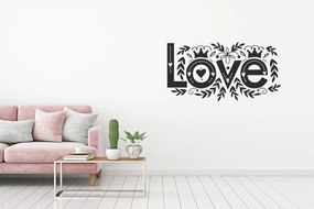 Lepy.cz Samolepka na zeď Love - Nápis Velikost (šířka x výška): 40x23cm, Barevná varianta: Bílá