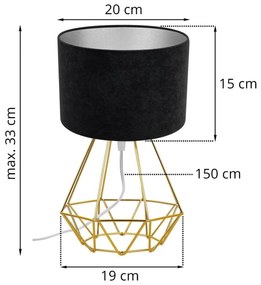 Stolní lampa Mediolan, 1x textilní stínítko (výběr z 10 barev), (výběr ze 4 barev konstrukce), ch