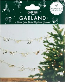 Vánoční girlanda GOLD MISTLETOE 5 m, zlatá