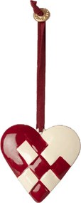 Vánoční plechová ozdoba Braided Heart Red Maileg