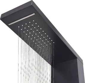 Sprchový panel set hliníkový matný černý 142373