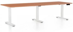 Výškově nastavitelný stůl OfficeTech Long, 240 x 80 cm, bílá podnož