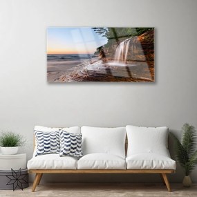 Obraz na skle Vodopád Krajina 100x50 cm