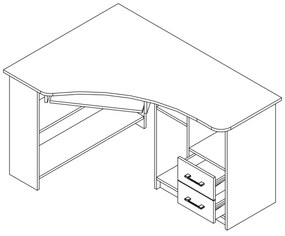 Sconto Rohový psací stůl JANA levá