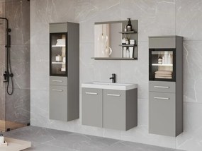 Koupelnový nábytek Apogon I, Barva: šedé palladium, Sifon k umyvadlu: ne, Osvětlení: osvětlení LED - bílé, Baterie: ne