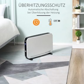 HOMCOM Ventilátorové topení s LED displejem, 3 úrovně topení, 24-hodinový časovač, 2180 W 820-244