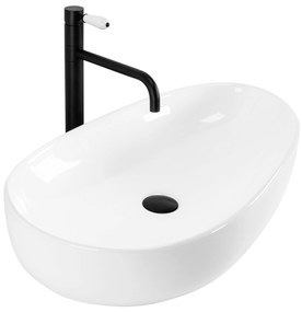 Rea Sandra, umyvadlo na desku 650x400x130 mm, bílá lesklá, REA-U8423