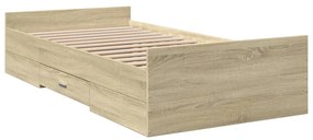 Rám postele se zásuvkami dub sonoma 90x190 cm kompozitní dřevo
