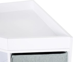 HOMCOM® Rohové regálové policové stojanové regály s 3 zásuvkami, úsporné místo, MDF, bílé