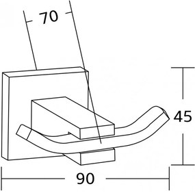 Mexen příslušenství, VANY držák na ručníky, 2-háček, zlatá, 7020935-50