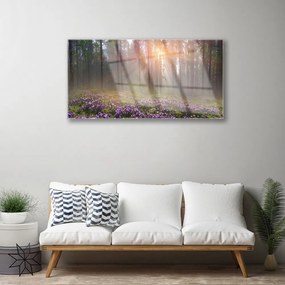 Obraz na skle Les Květiny Rostlina Příroda 120x60 cm