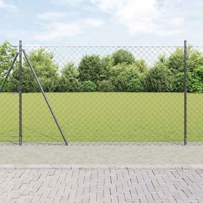 Zábradlí s betonovým základem 10 x 1,5 m Ocel potažená PVC Šedá 3351268