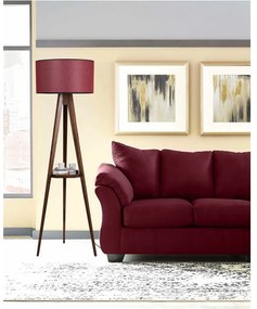 Červeno-hnědá stojací lampa s textilním stínidlem (výška 153 cm) Sehbalı Tripod – Opviq lights