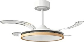 HOMCOM LED stropní ventilátor se světlem, 80 W, reverzní DC motor, tichý provoz, dálkové ovládání, 6 rychlostí, 3 teploty světla, časovač, pro obývac…