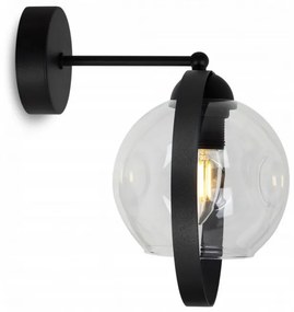Moderní nástěnná lampa s neobvyklým stínidlem z čirého skla
