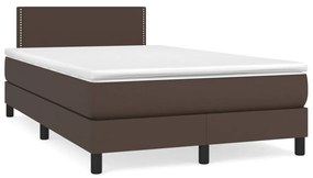 vidaXL Box spring postel s matrací hnědá 120x200 cm umělá kůže