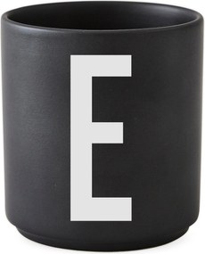Hrnek AJ písmeno E porcelánový černý