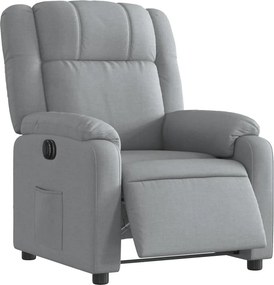 Elektrické polohovací křeslo světle šedé textil 3205178