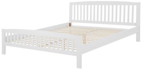 Klasická bílá dřevěná manželská postel 180x200 cm CASTRES Beliani