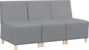 Modulová sedačka bez opěradel 3 ks Světle šedá textil 3399792