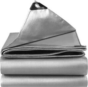 Krycí plachta s kovovými oky Gardlov 24652 120g/m2, 3x4m, stříbrná