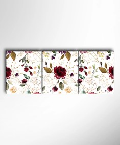 Malvis ® Obraz akvarelové růže ROZMĚR (šířka x výška): třídílný obdélník 120x80 cm