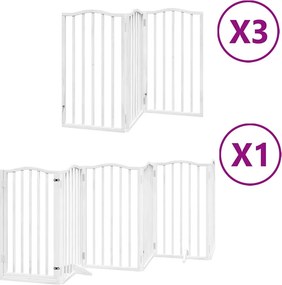 Zábrana pro psy s dvířky skládací 15 panelů bílá 750 cm topol 3155596
