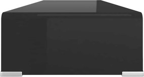 TV stolek / podstavec na monitor sklo černý 90x30x13 cm 244138