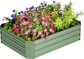 Vyvýšený záhon Outsunny z oceli, zahradní záhon s rámem, květinový box stohovatelný, plantážní box na zeleninu 120x90x30cm pro zahradní balkon, květin