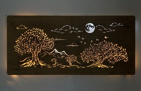 Li-Go "Čtyři duby a měsíc" světelný obraz 230V 130x60cm provedení povrchu: bříza