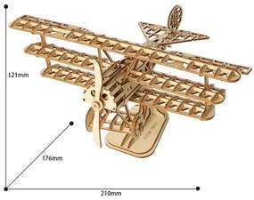 RoboTime 3D dřevěná skládačka Historické letadlo Historické letadlo