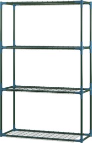 Outsunny police na rostliny, sada 2 kusů, 4-patrový držák na květináče na balkon/zahradu, ocel, zelená, 70x27x110cm