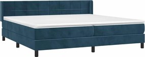 Box spring postel s matrací tmavě modrá 200x200 cm samet 3130983
