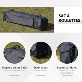 Outsunny zahradní pavilon Pop-Up skládací ocel polyester moskytiéra + transportní taška na kolečkách khaki hnědá