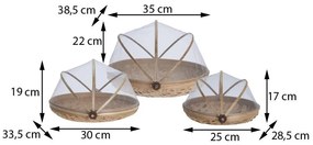 Bambusový košík na ovoce Abigail, sada 3ks, 30x19 cm + 35x22 cm + 25x17 cm
