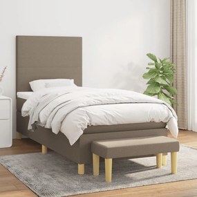 Box spring postel s matrací taupe 90x190 cm textil