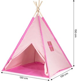 Indiánské teepee VIGVAM ECOTOYS růžové