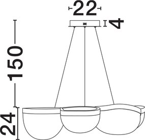 Matně černé ocelové LED stmívatelné závěsné svítidlo se skleněným stínidlem ø 83 cm Clair – Nova Luce