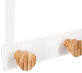 Věšák na dveře Bamboo White 5 háčků