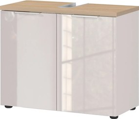 Krémová lesklá skříňka pod umyvadlo 70x58 cm Tavira – Germania