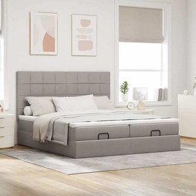 Osmanský rám postele s matrací taupe 160x200cm textil 3314538