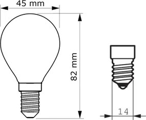 Philips CorePro LEDLuster P45 E14 4,3W / LED žárovka / 470lm / 2700K /