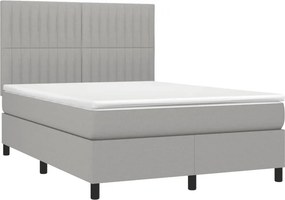 Box spring postel s matrací světle šedá 140 x 190 cm textil 3141929