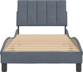 Rám postele bez matrace Hanko tmavě šedá 80 x 200 cm samet 3207814