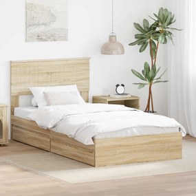 Postel s úložným prostorem se zásuvkou Sonoma dub 100 x 200 cm 3410828