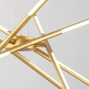 LED lustr Raccio 85 zlaté s dálkovým ovládáním