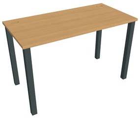 Stůl pracovní rovný 120 cm hl. 60 cm - Hobis Uni UE 1200 Dekor stolové desky: buk, Barva nohou: černá