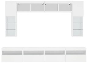 8dílná obývací stěna s LED osvětlením bílá - Default Title
